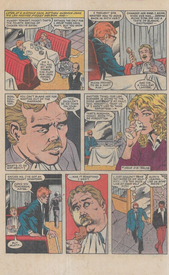 Daredevil Comic 218 Copper Age First Print 1985 Denny O'Neil Buscema ...