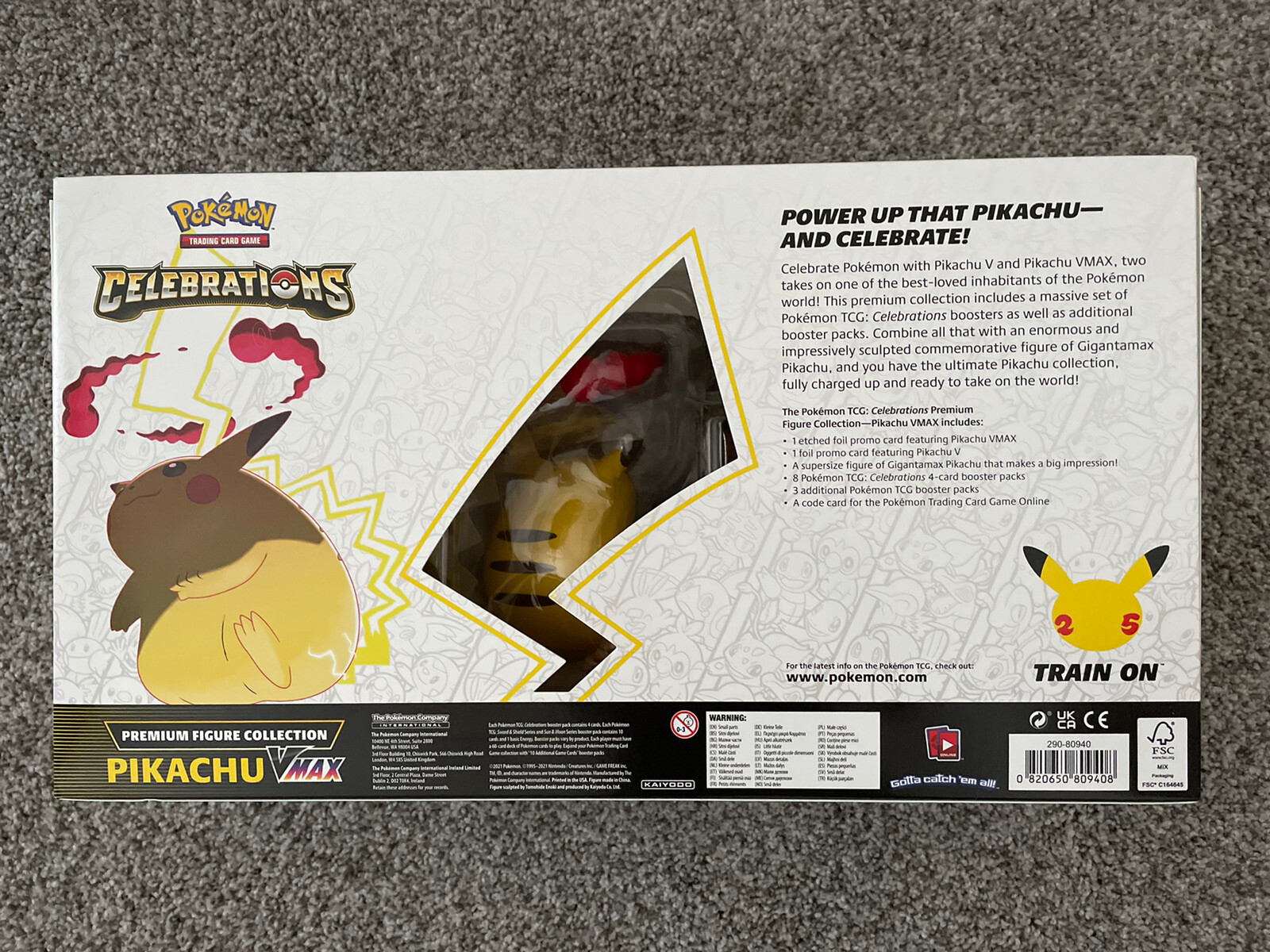 Pokémon TCG Celebrations Premium Figure Collection Pikachu VMAX Box ...