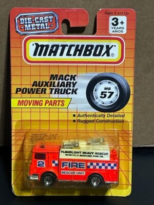 Matchbox Mack Auxiliary Power Truck Fire Rescue Unit #2, MB #57, 1/64 ...