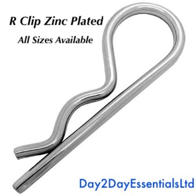 R Clips BZP Bright Zinc Plated & Retaining Pins - Various Sizes ...