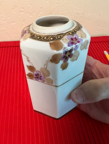 Antique Japanese Porcelain Vase Tea Caddy - Hand painted Nippon | eBay