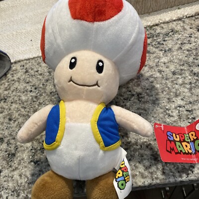 Super Mario Toad 10" Plush Brand New Official Licensed Super Mario Bros ...