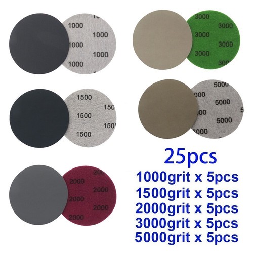 75mm Sanding Discs Sandpaper 3 Waterproof Pad 1000, 1500, 2000, 3000 ...