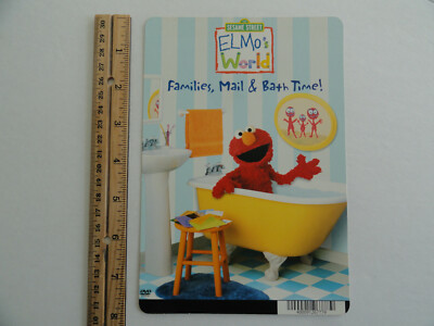 ELMO'S WORLD FAMILIES, MAIL & BATH TIME - BLOCKBUSTER VIDEO BACKER CARD ...