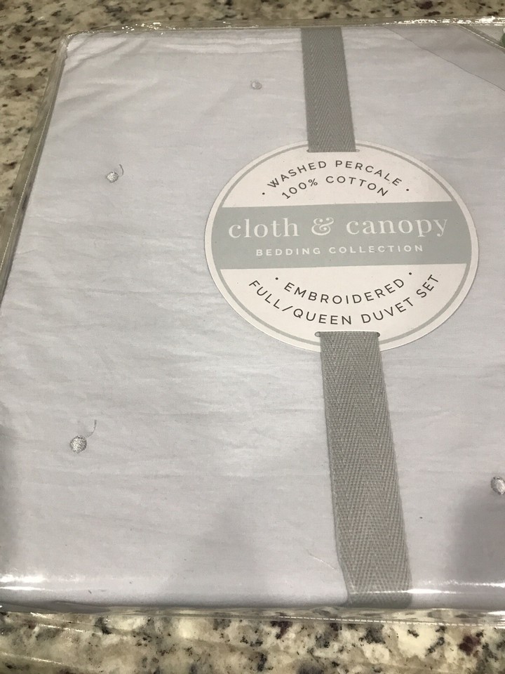 Cloth & Canopy Bedding Collection Washed Percale F/ Queen Duvet Set ...