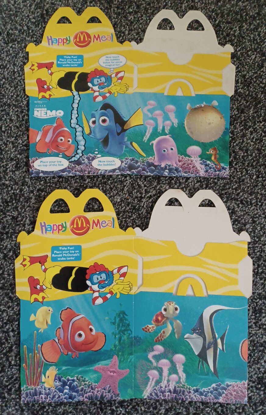 Finding Nemo McDonald's Happy Meal 2 Boxes Disney Pixar 2003 Vintage ...