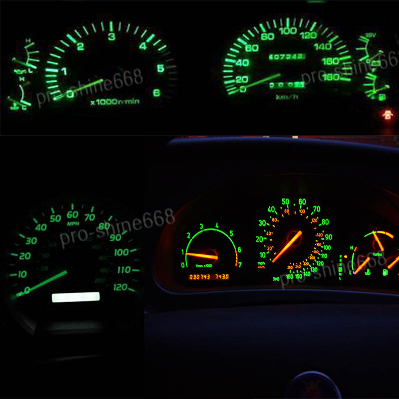 10x Green LED 194 Wedge Speedo Dash Gauge Instrument Panel Light Bulb ...