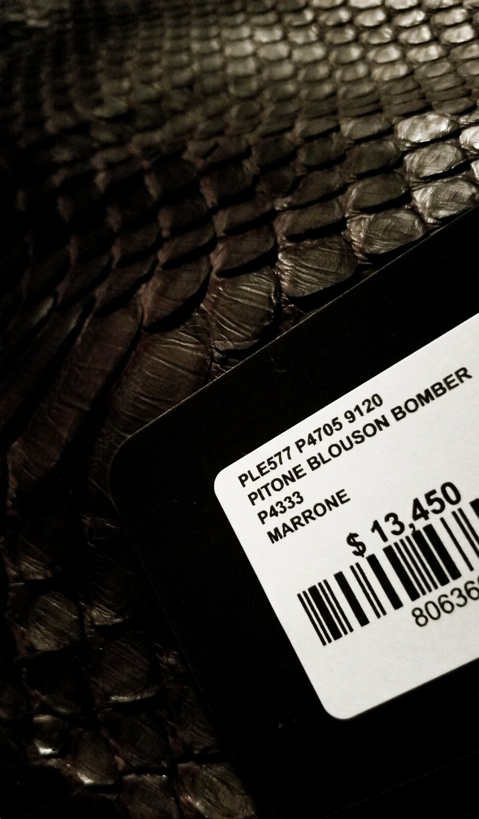 $13450 FREDO FERRUCCI Brown 100% Genuine Python Leather Jacket Size 54 ...