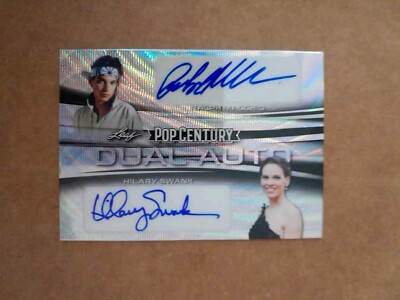 Ralph Macchio Hilary Swank /4 Silver Wave Autograph Card 2022 Leaf Pop ...