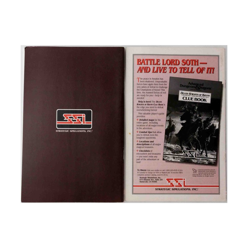 D&D Computer Game Death Knights of Krynn - Books Only! VG+ | eBay