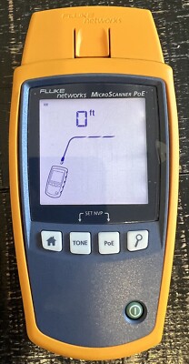Fluke Networks MicroScanner Network Cable Verifier & PoE Tester MS-POE ...