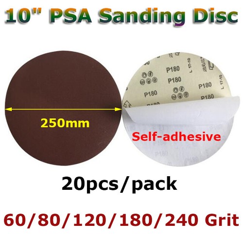 20X 10" PSA Self Adhesive Sanding Disc 250mm Sticky Backed Sandpaper 60 ...