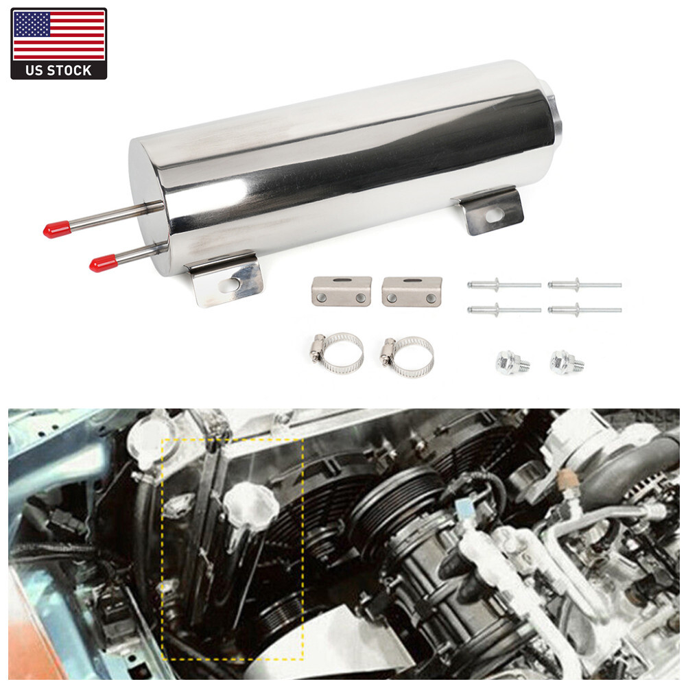 3"x10" Polished Stainless Steel Radiator Coolant Overflow Catch Puke ...