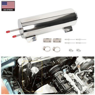 3"x10" Polished Stainless Steel Radiator Coolant Overflow Catch Puke ...