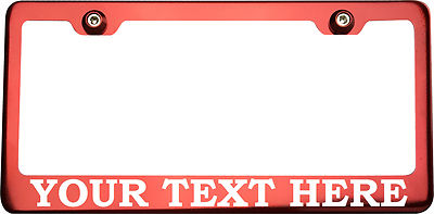Bookman Font Personalized Custom Laser Engraved Red License Plate Frame ...