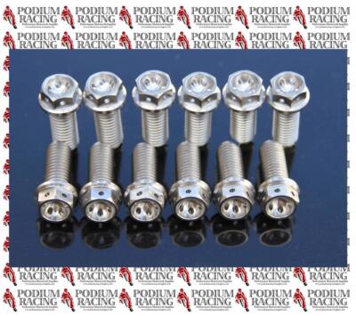 RACE DRILLED DUCATI SILVER TITANIUM FRONT DISC BOLTS (12 PCS) MONSTER ...