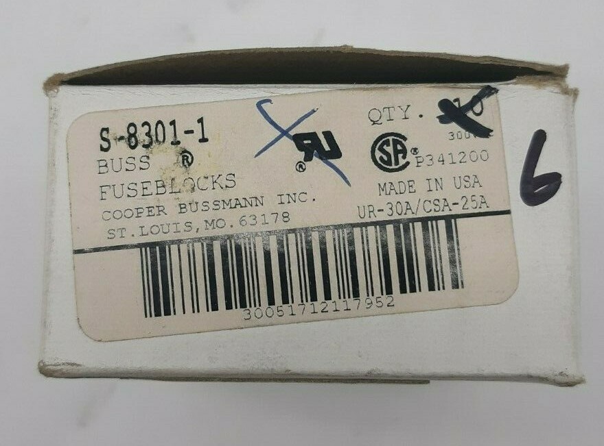 Buss S-8301-1 Fuse Blocks Box of 6 | eBay