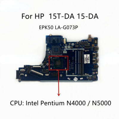 For HP 15T-DA 15-DA Motherboard N4000 N5000 CPU DDR4 EPK50 LA-G073P ...