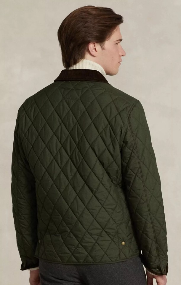 Polo Ralph Lauren Military Brown Corduroy Collar Diamond Quilted Ranch ...