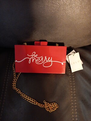 NWT LULU Acrylic Christmas Shoulder Crossbody Bag🎄 Holiday "Be Merry ...