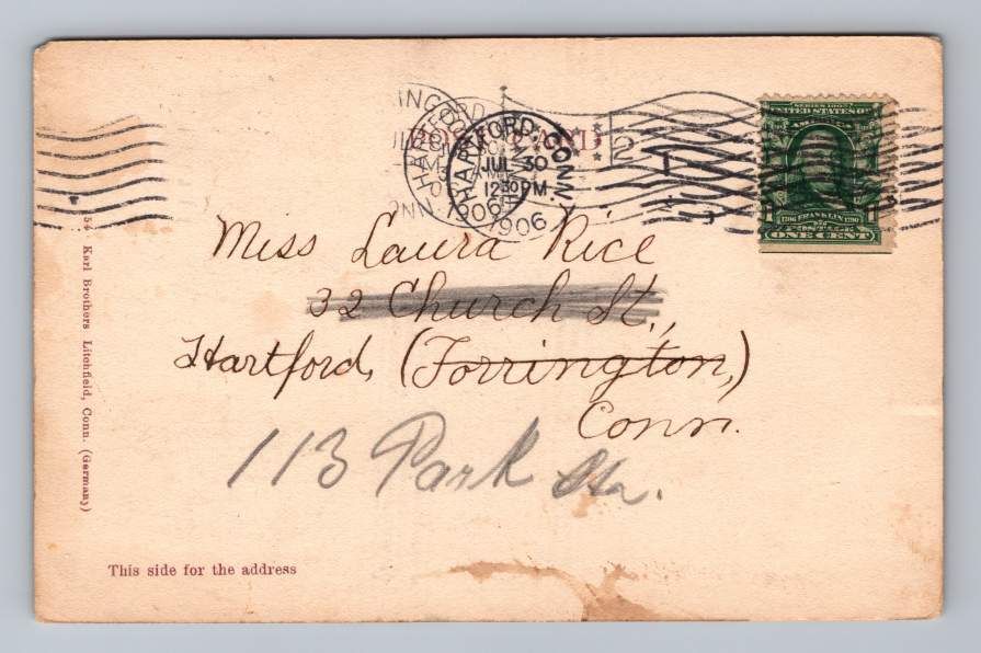 Migeon Avenue TORRINGTON Connecticut Antique Collotype Postcard 1906 | eBay