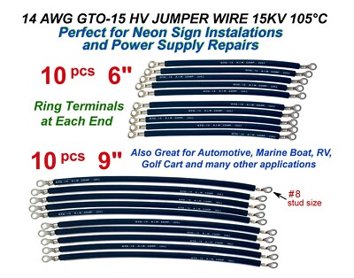 GTO-15 High Voltage 15KV 14-AWG Neon Sign Installation Hook-up / Jumper ...