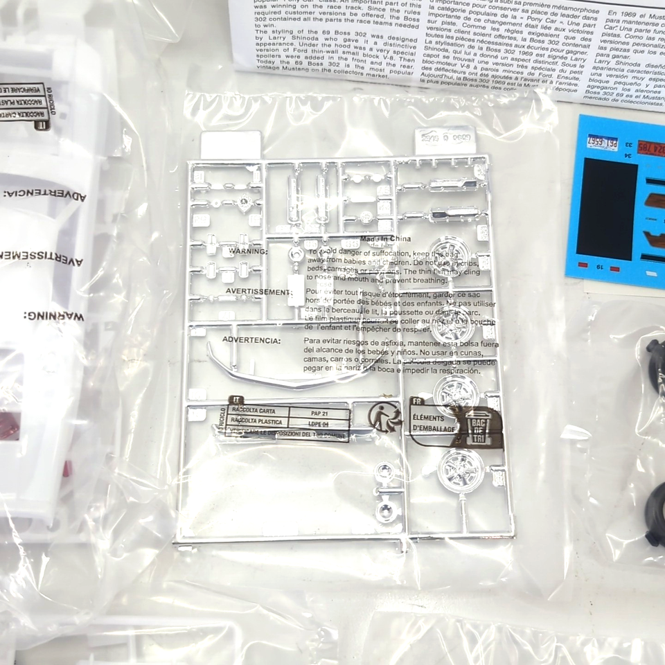 '20 Revell Ford 1969 Boss 302 Mustang 1/25 Scale Model Car Kit NOB New ...