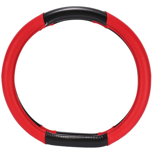D Shape Car Steering Wheel Cover Carbon Fiber Pattern with PU Leather ...