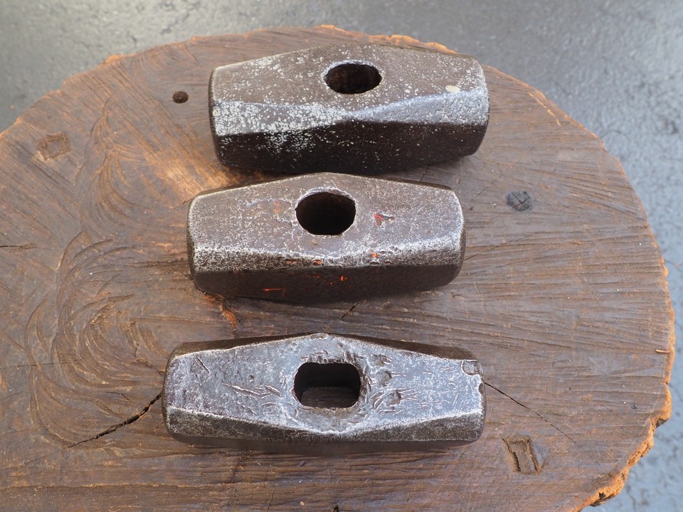 BIG 3PC BLACKSMITH SLEDGE HAMMER STRIKERS LOT RR VINTAGE ANTIQUE KNIFE ...