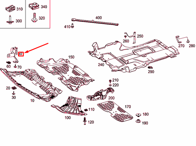 Mercedes-Benz E W213 Front Right Undertray Bracket A2135240440 Genuine ...