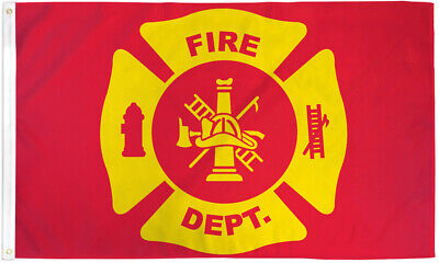 Fire Department Flag 3x5 Fire Department Banner Sign First Aid Here Red ...