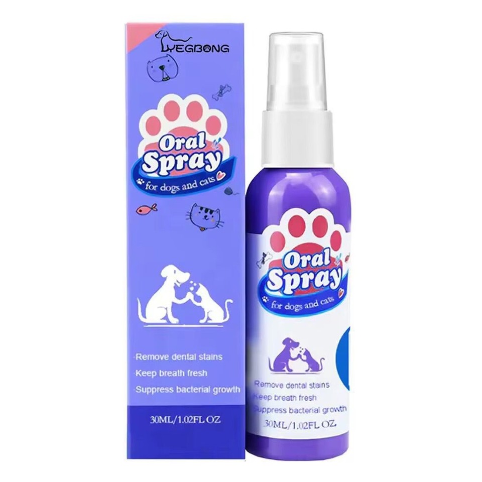 Hygiene Oral Spray Teeth Cleaning for Dogs Cats Bad Breath Tartar ...