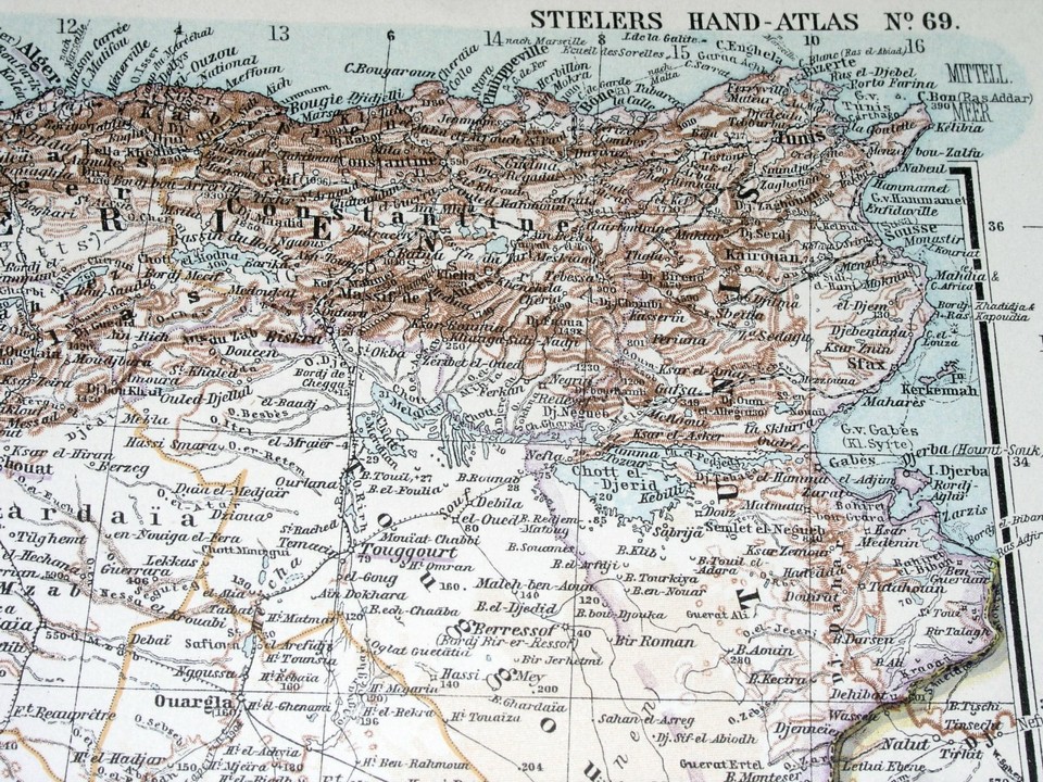 1912 MAP OF NORTHWESTERN AFRICA MOROCCO CANARY ISLANDS SAHARA GAMBIA ...