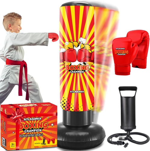 Inflatable Boxing Toy for Boys Age 4-8-12, Standing Kick Dummy, Karate ...