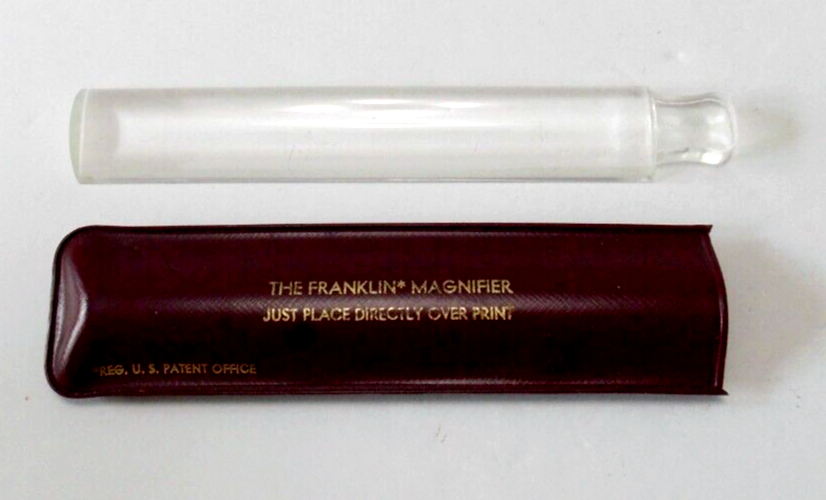 Vintage Lucite The Franklin Magnifier with Case Magnifying Glass 6 ...
