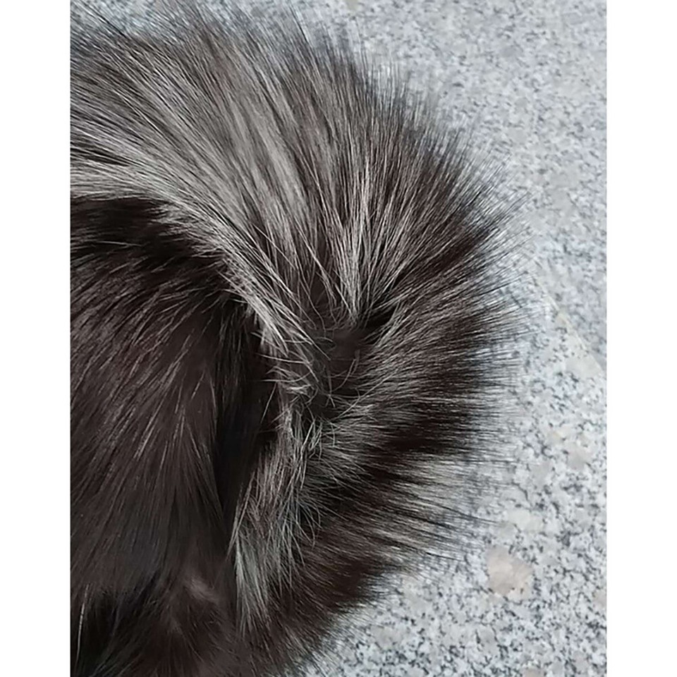 Tanned Silver Fox Skin Fur Pelts Soft Dense Real Leather Hides 39-47 ...