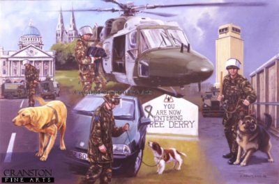 Military art print British Army Dog Unit, RAVC Northern Ireland artist ...