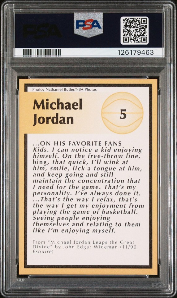 126179463 Michael Jordan 1991 Tuff Stuff Jr #5 Hand Cut PSA 9 | eBay
