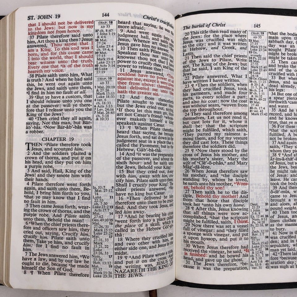 Holy Bible KVJ Self Pronouncing Red Letter References World Publishing ...