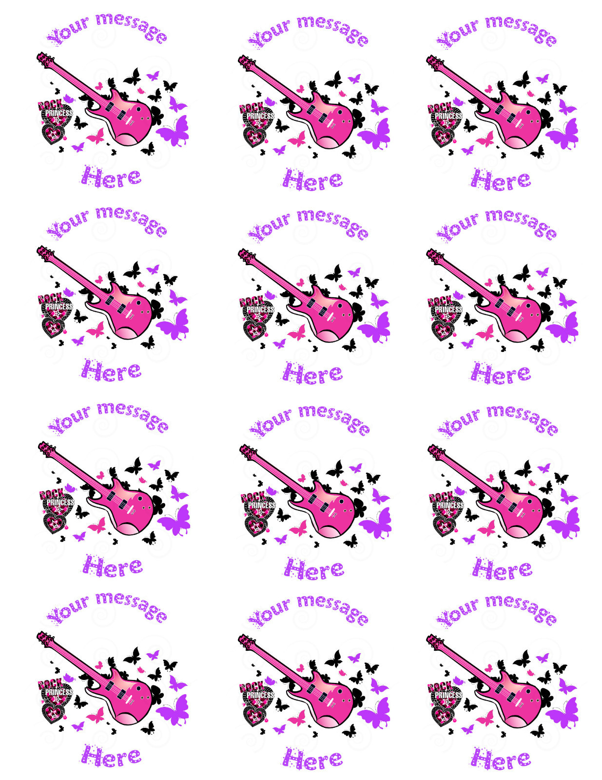 ROCKSTAR PRINCESS Image Edible cake topper decoration | eBay