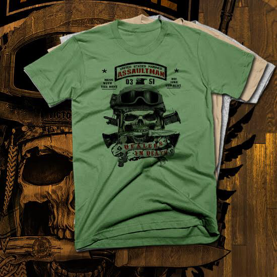 Assaultman T-Shirt 0351 Combat Veteran Military USA new cotton Tee size ...
