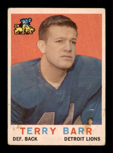 1959 Topps #14 Terry Barr GVG RC Rookie Lions 540301 | eBay