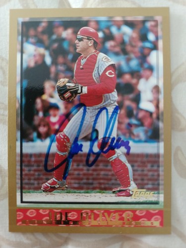 JOE OLIVER 1998 Topps #194 autographed signed card CINCINNATI REDS 98 ...