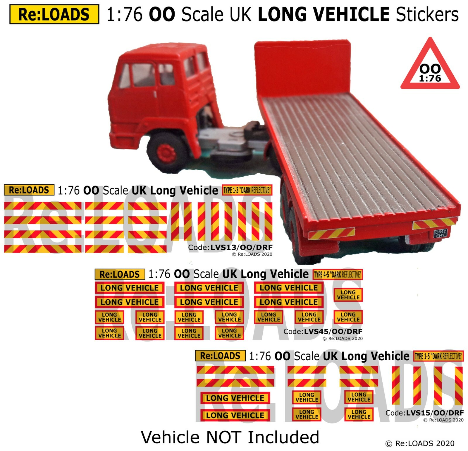 OO UK Model Lorry WIDE, LONG, ABNORMAL LOAD & LONG VEHICLE Signs ...