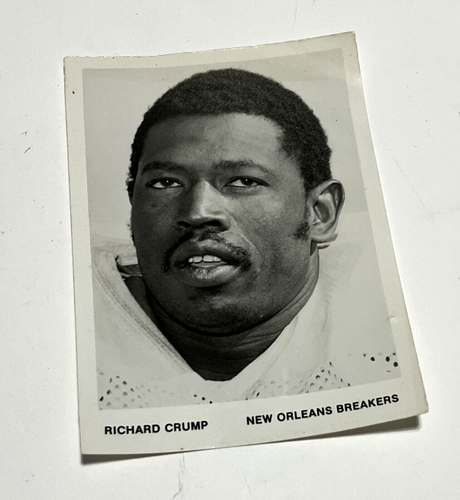RICHARD CRUMP New Orleans Breakers USFL 80s Vintage Black White 5" x 7 ...