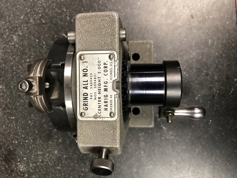 🌟 HARIG 🌟 GRIND ALL NO. 1 PUNCH FORMER GRINDING SPIN FIXTURE 3" CENTER ...