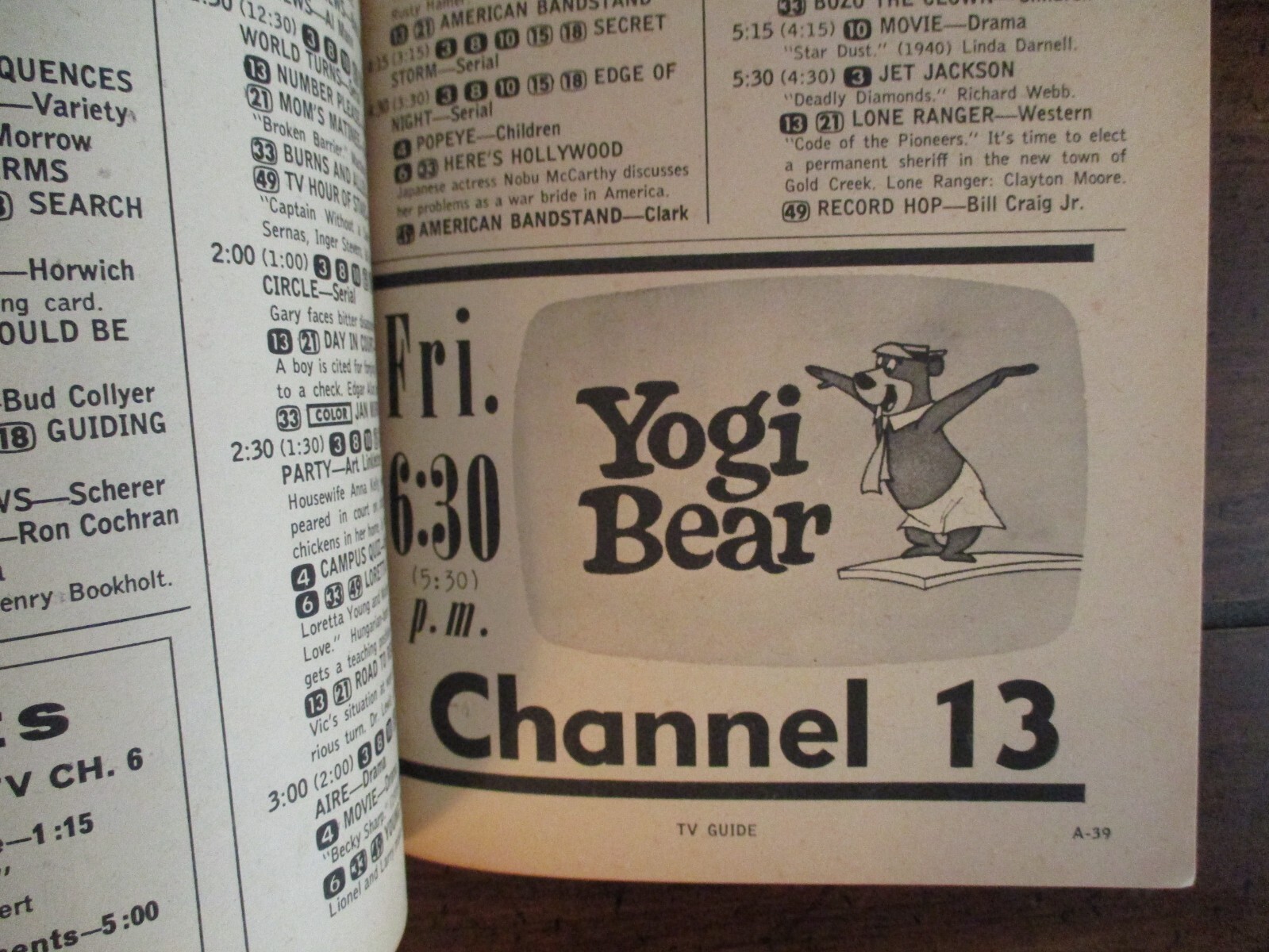 1961 TV Guide(MARILYN ERSKINE/JANET DE GORE/RAYMOND BURR/ZALE PERRY ...