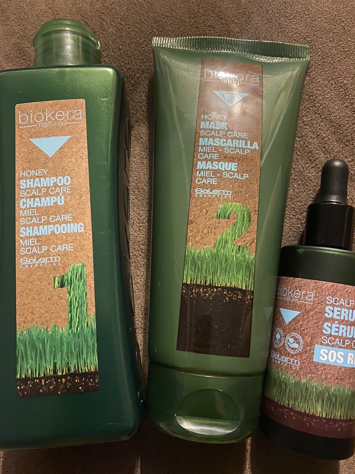 Salerm Biokera Honey Scalp Care Shampoo 11oz,Mask 6.8 oz + SOS Remedy 1 ...