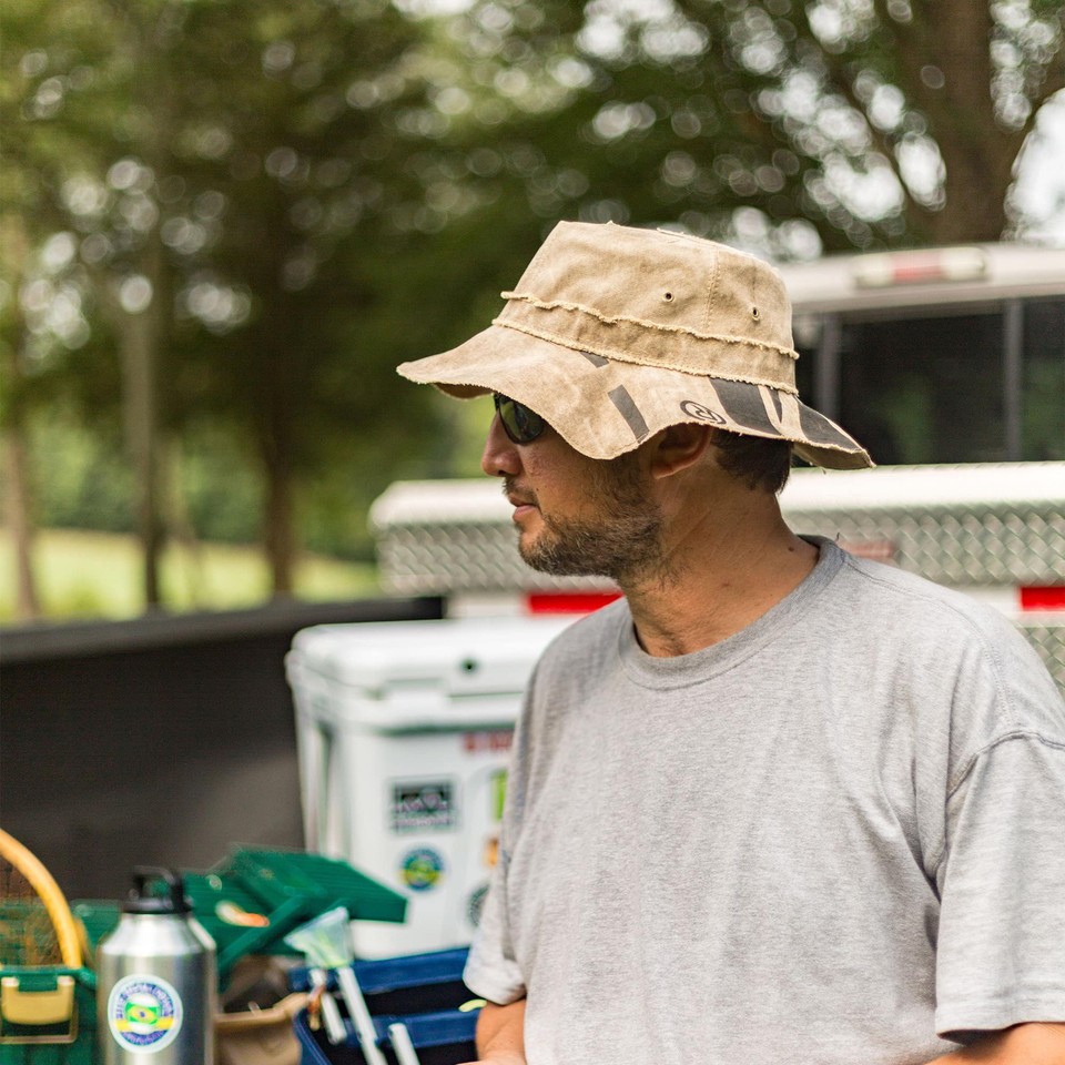 THE REAL DEAL FLOPPY ADVENTURE TRAVEL HAT BRAZIL TARP WITH PATCHES # ...