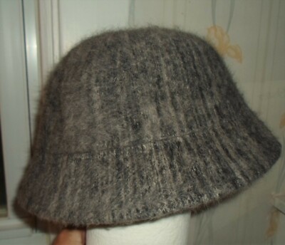 Gray Angora/Nylon Bucket Hat Womens ONE SIZE RN 7008 | eBay